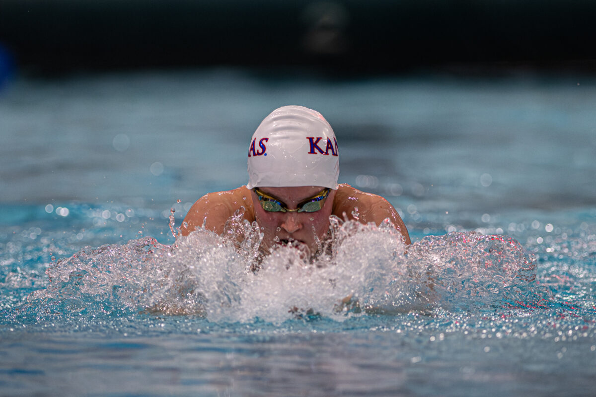 KU swim and dive takes on Arkansas in home meet, drops 178-128 result ...